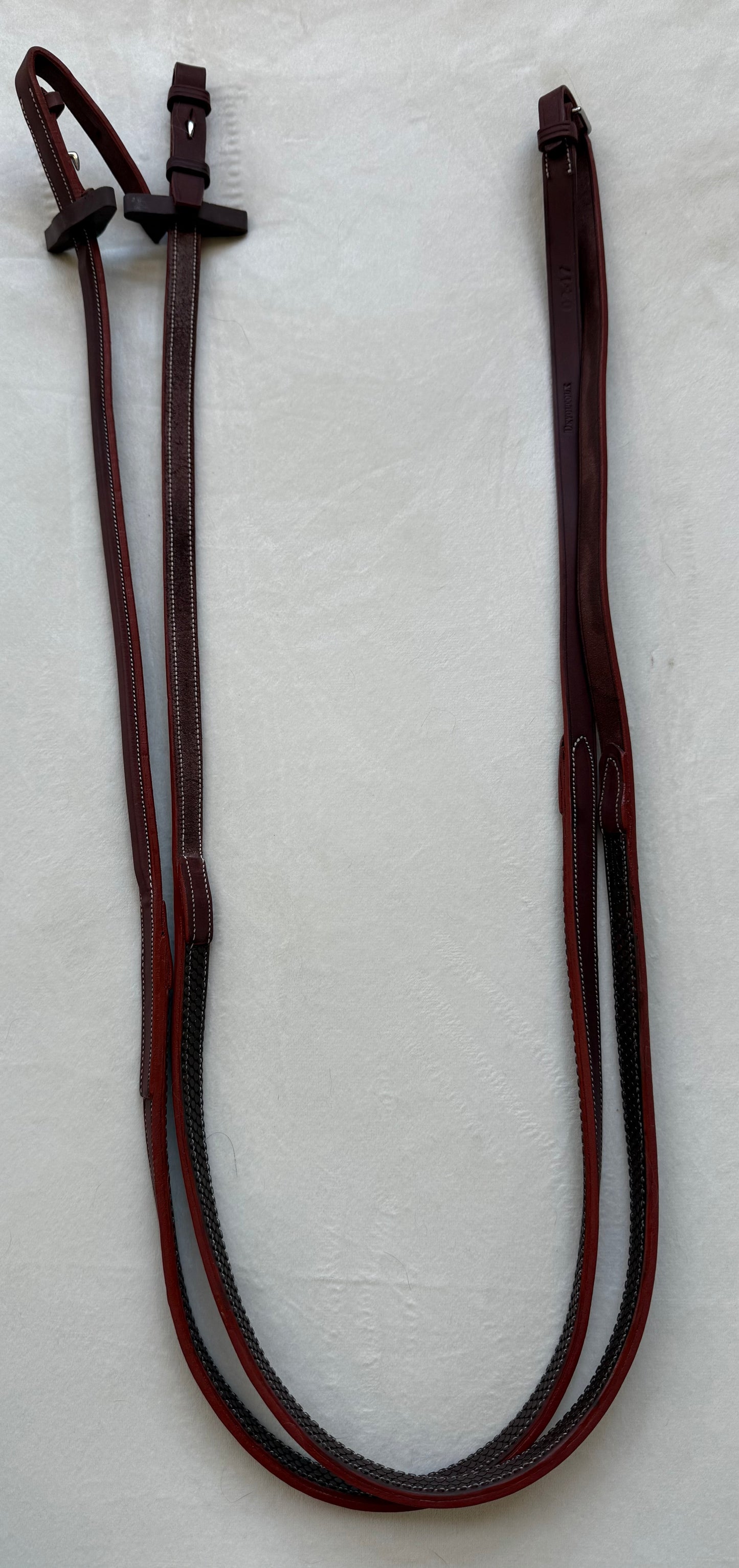 Devoucoux Semi-Rubber (Hunter) Reins, 120” Long, Medium Brown, Brand N ...