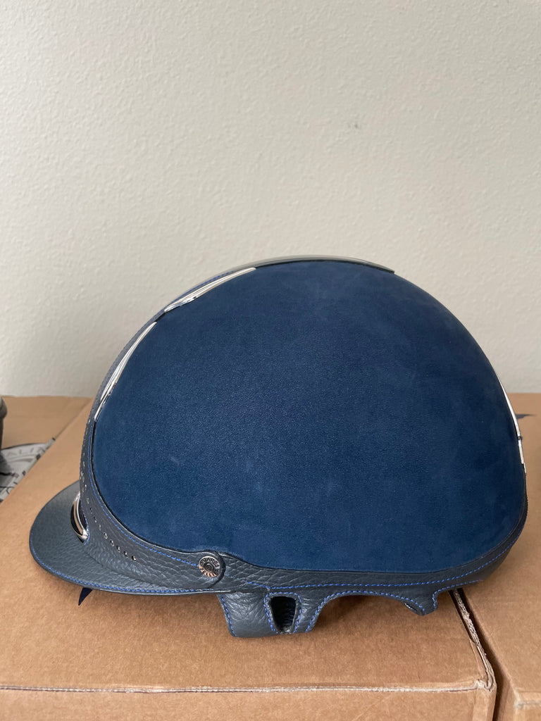 Antares Custom Helmet, Navy, Suede with Rhinestone Embellishment - Siz ...